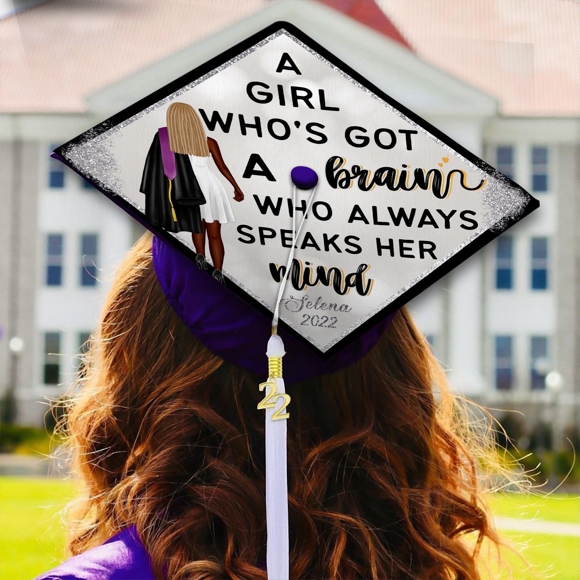 Customized Graduation Cap Topper Black Girl Grad Cap Topper - Etsy