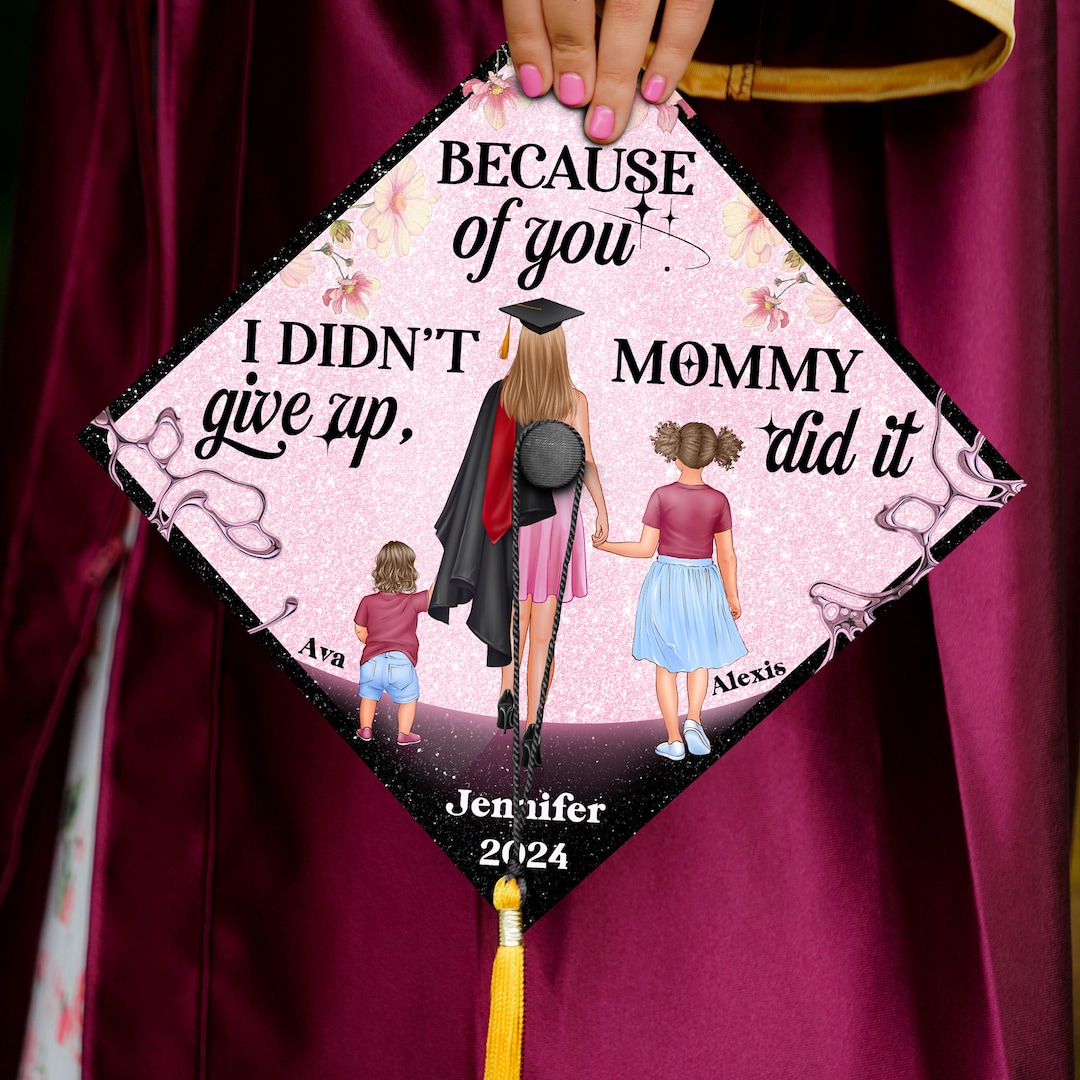 Custom Mommy Did It Graduation Cap Topper, Personalized Mom and Child ...
