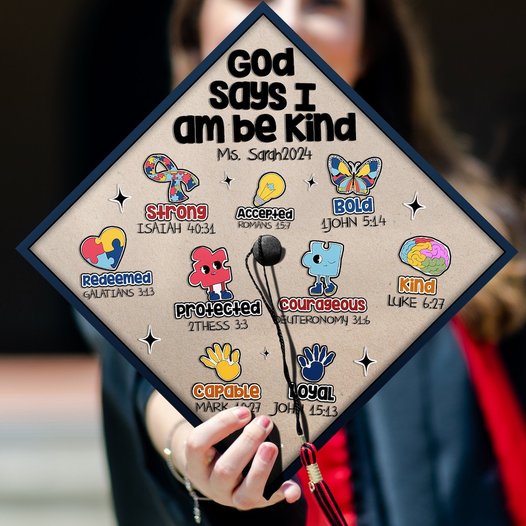 Personalized God Says I Am Autism Graduation Cap Topper, Cute Future ...