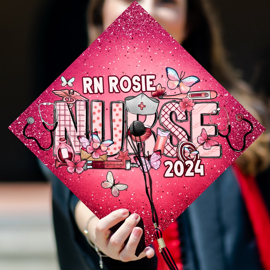 RN Nursing Graduation Cap Topper, Personalized Registered Nurse Grad ...