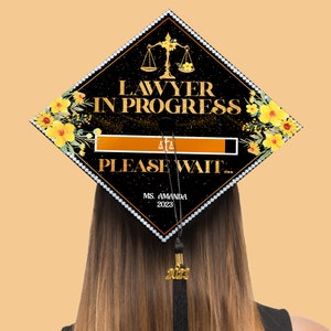 Personalized Lawyer in Progress Printed Graduation Cap Topper, Custom ...