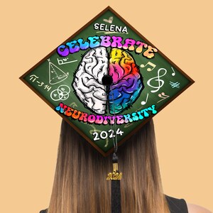 Custom Celebrate Neurodiversity Grad Cap, Personalized Neuro Nurse RN ...
