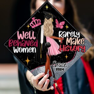 Personalized Feminist Graduation Cap Topper, Women's Power Grad Cap ...