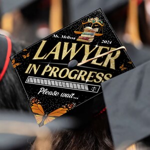 Lawyer in Progress Printed Grad Cap Topper, Custom Law School Students ...