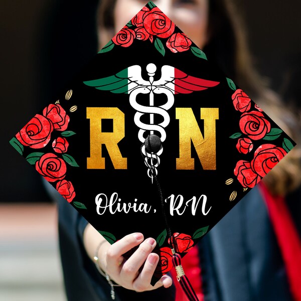 Graduation Cap Decorations Registered Nurse - Etsy