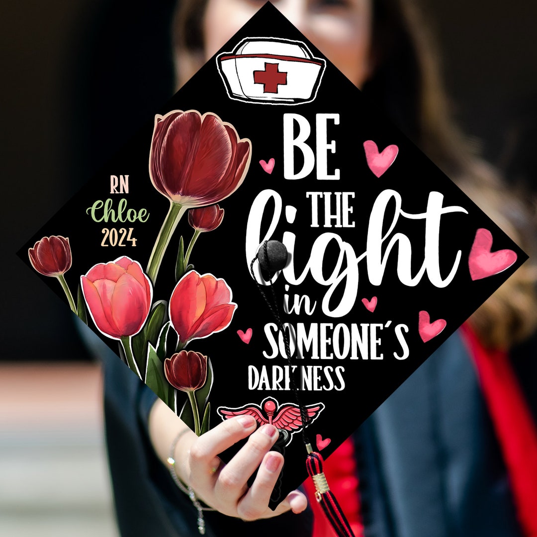 Registered Nurse Graduation Cap Topper, RN Nurse Grad Cap Decorations ...