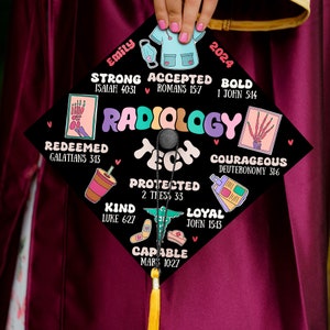 Radiology Tech Graduation Cap Topper, Personalized Rad Tech Grad Cap ...