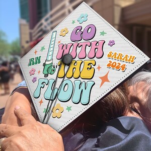 Go With the Flow Graduation Cap Topper, Customized Respiratory Therapy ...