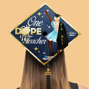 Custom Black Teacher Graduation Cap Topper, Future Teacher Cap ...