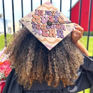 In My Music Teacher Era Printed Graduation Cap Topper, Custom Grad Cap ...