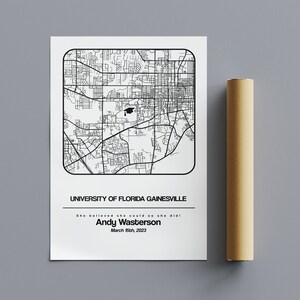 Custom Graduation Gifts for Him, College University Campus Map Poster ...