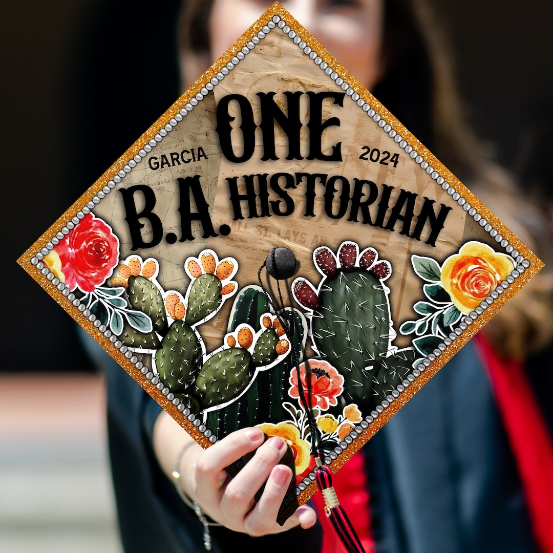 Personalized Historian Grad Cap Topper, Funny Graduation Cap Topper ...