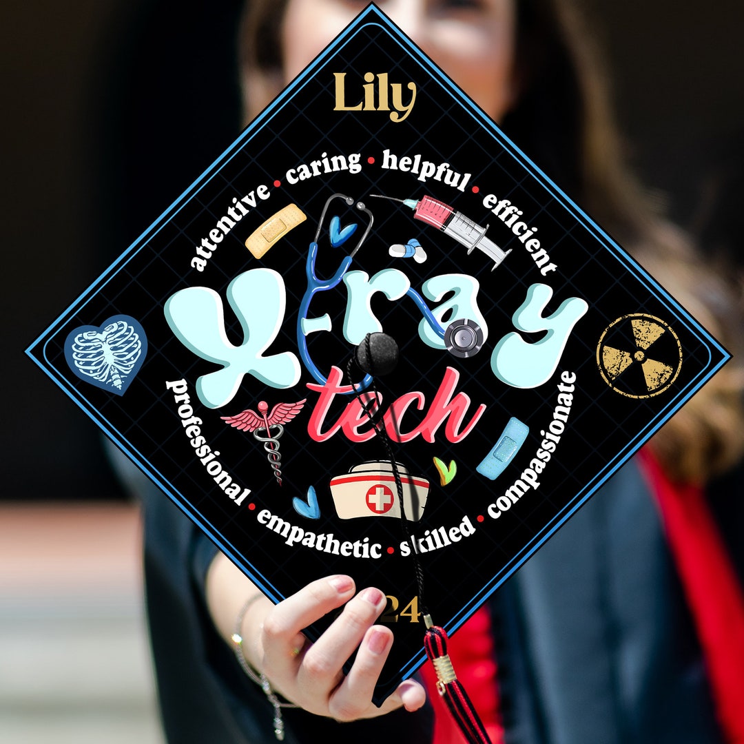 Personalized Xray Tech Graduation Cap Topper, Radiology Tech Grad Cap ...