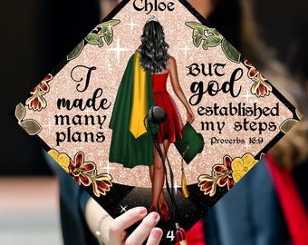 Custom Graduation Cap, Religious, Floral - Etsy