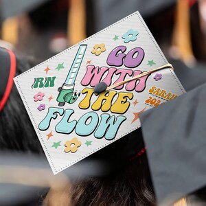 Go With the Flow Graduation Cap Topper, Customized Respiratory Therapy ...