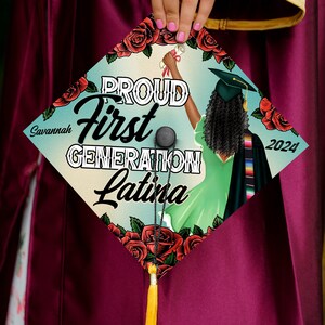 Proud First Generation Latina Grad Cap Topper, Custom Mexican ...