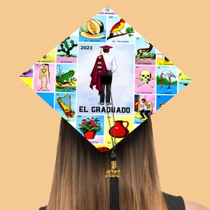 Personalized El Graduado Loteria Card Printed Grad Cap Topper, Custom ...