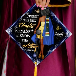 Personalized Religious Graduation Cap Topper With Verses, Black Queen ...