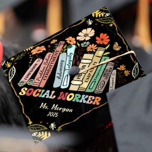 Custom Social Worker Graduation Cap Topper, Personalized Grad Cap ...