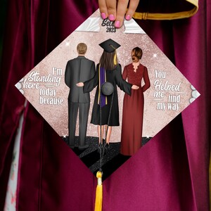 Custom Thanks Mom and Dad Graduation Cap Decoration, Custom Family Grad ...