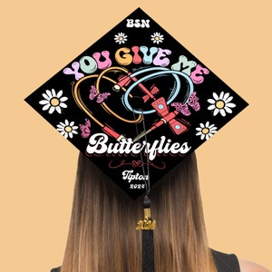 You Give Me Butterflies Grad Cap Topper, Phlebotomist Graduation Cap ...