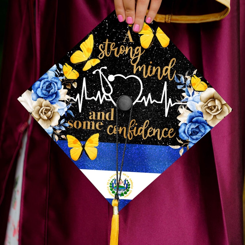 El Salvador Nurse Graduation Cap Topper Latina Grad Cap - Etsy