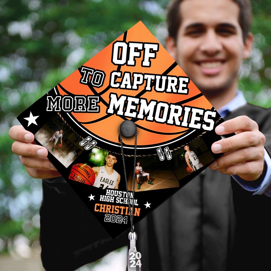 Custom Basketball Senior Grad Cap With Photo, High School Basketball ...