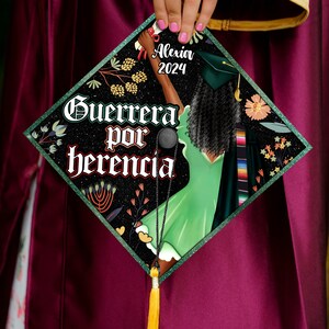 Guerrera Por Herencia Grad Cap Topper, Custom Mexican Graduation Cap ...