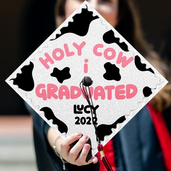 Printed Cow Lovers Grad Cap Topper Country Girl Personalized - Etsy