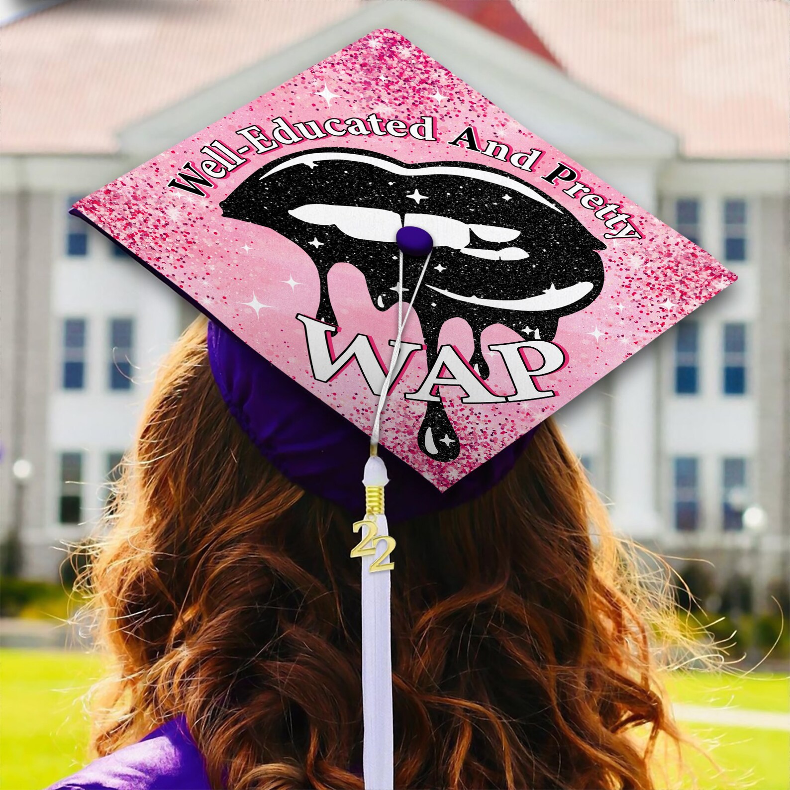 Well Educated and Pretty Graduation Cap Topper Black Queen | Etsy