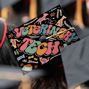 Customized Vet Assistant Graduation Cap Topper, Funny Pets Grad Cap ...