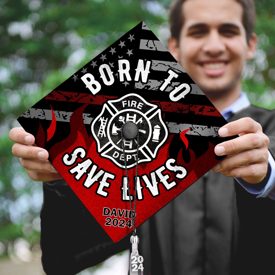 Future Firefighter Graduation Cap Topper, Custom Firefighter Grad Cap ...