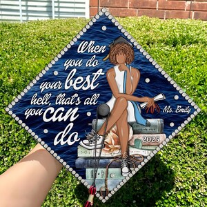 Custom That's All You Can Do Grad Cap, Personalized Black Queen ...