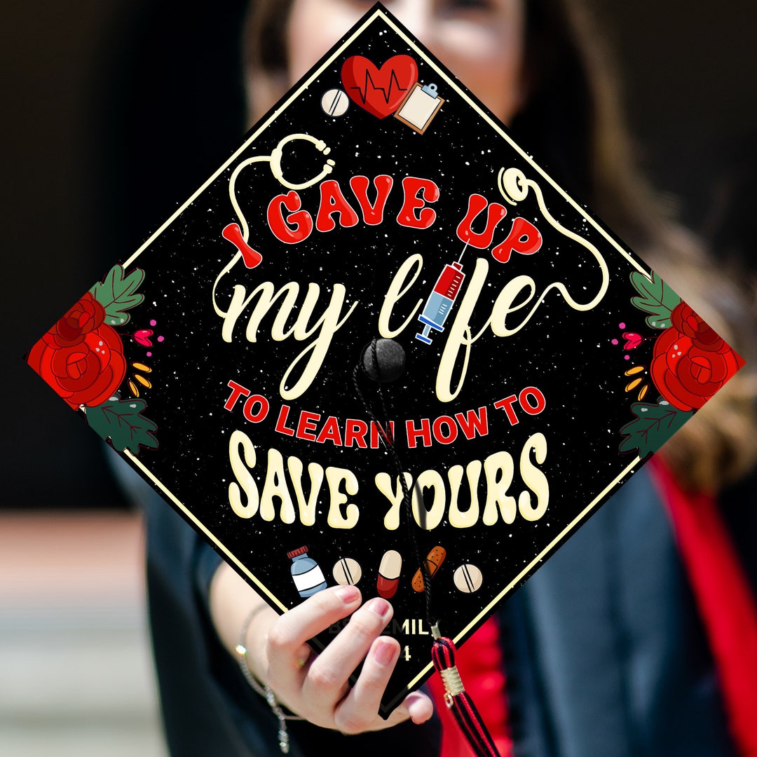 Personalized RN Nurse Grad Cap Topper, RN Nurse Grad Cap Decorations ...