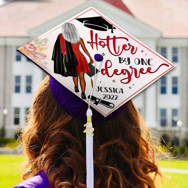 Hotter by One Degree Grad Cap Topper Black Queen Grad Cap - Etsy