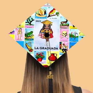 Personalized La Graduada Loteria Card Printed Grad Cap Topper, Custom ...