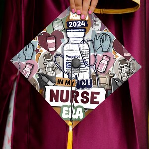 In My ICU Nurse Era Graduation Cap Topper, Personalized RN Nurse Grad ...
