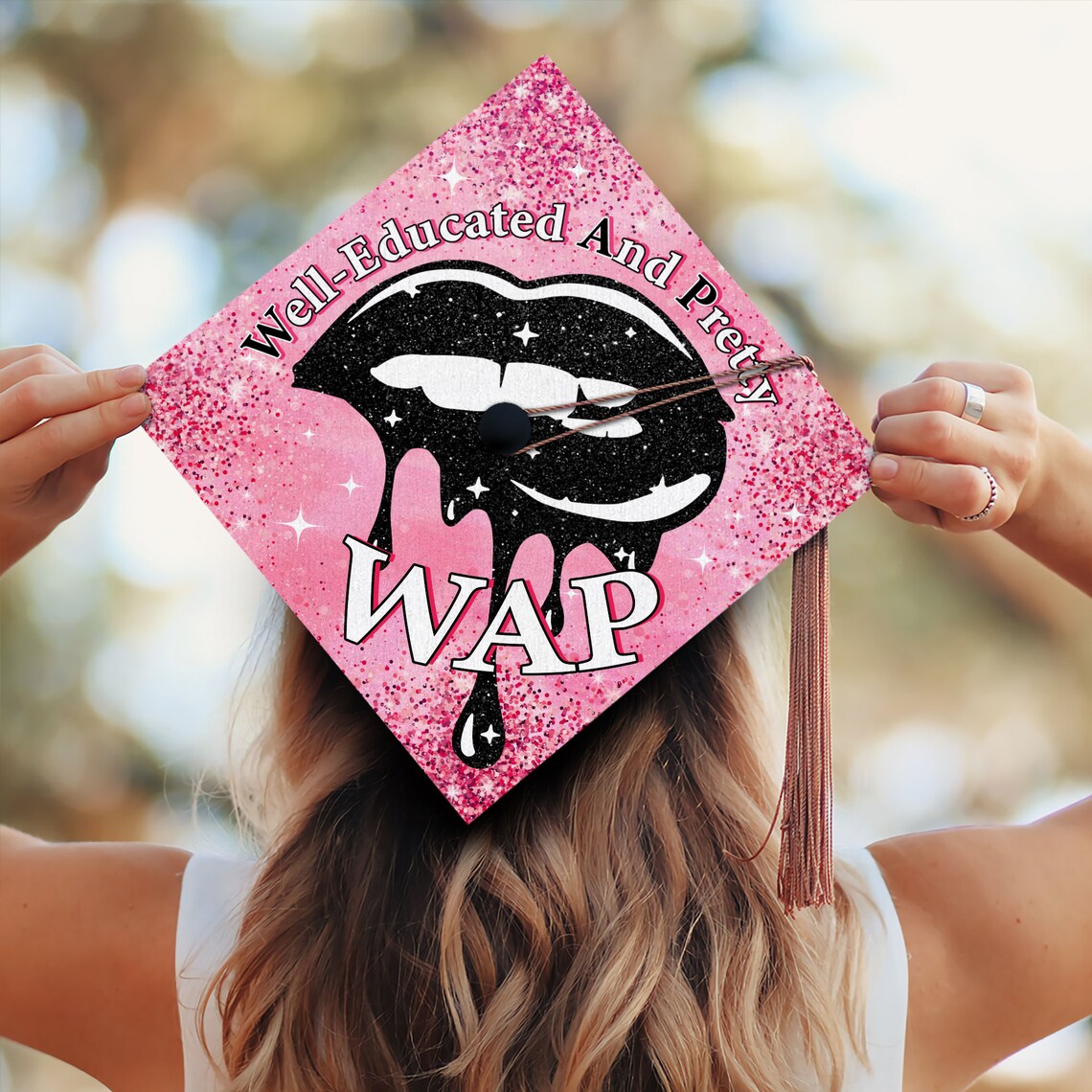 Well Educated and Pretty Graduation Cap Topper Black Queen | Etsy