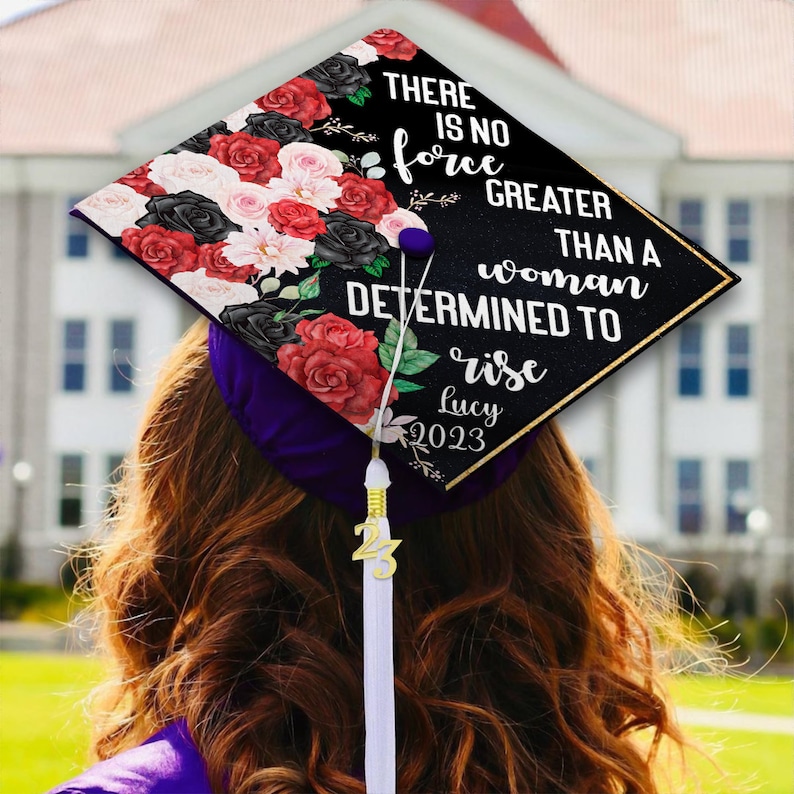 Printed Strong Girl Grad Cap Topper Motivation Graduation - Etsy
