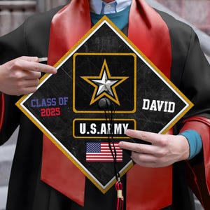 Personalized Military Graduation Cap Topper, Custom Army Graduation ...