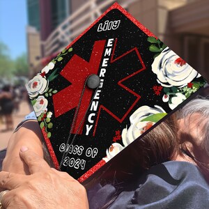 Personalized Emergency Nurse Graduation Cap, Emergency Graduation ...