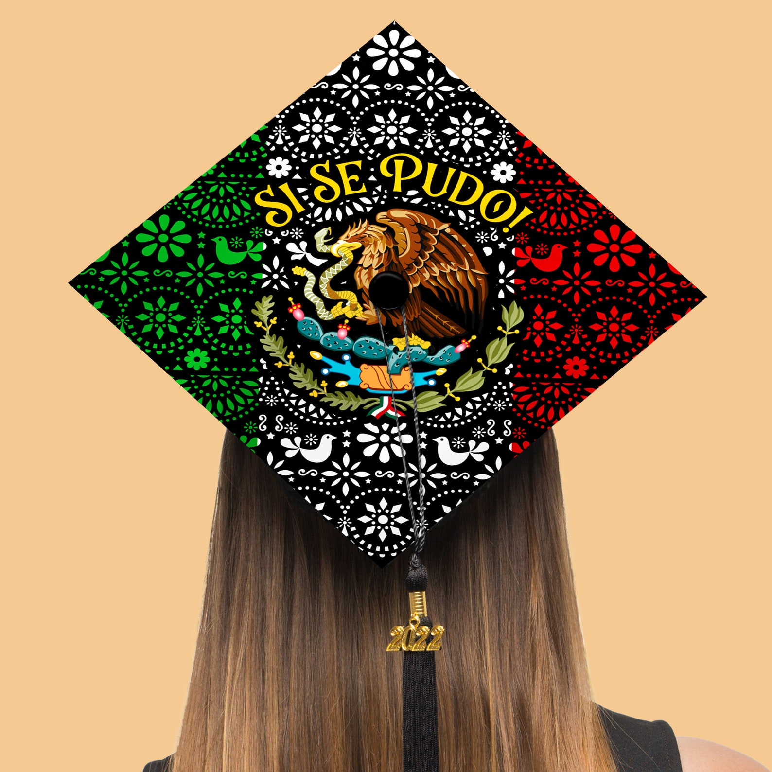 Si Se Pudo Mexican Flag Graduation Printed Grad Cap Topper - Etsy