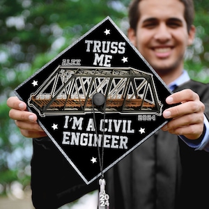 Personalized Civil Engineer Graduation Cap, Custom Engineer Cap ...