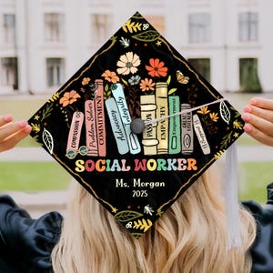 Custom Social Worker Graduation Cap Topper, Personalized Grad Cap ...