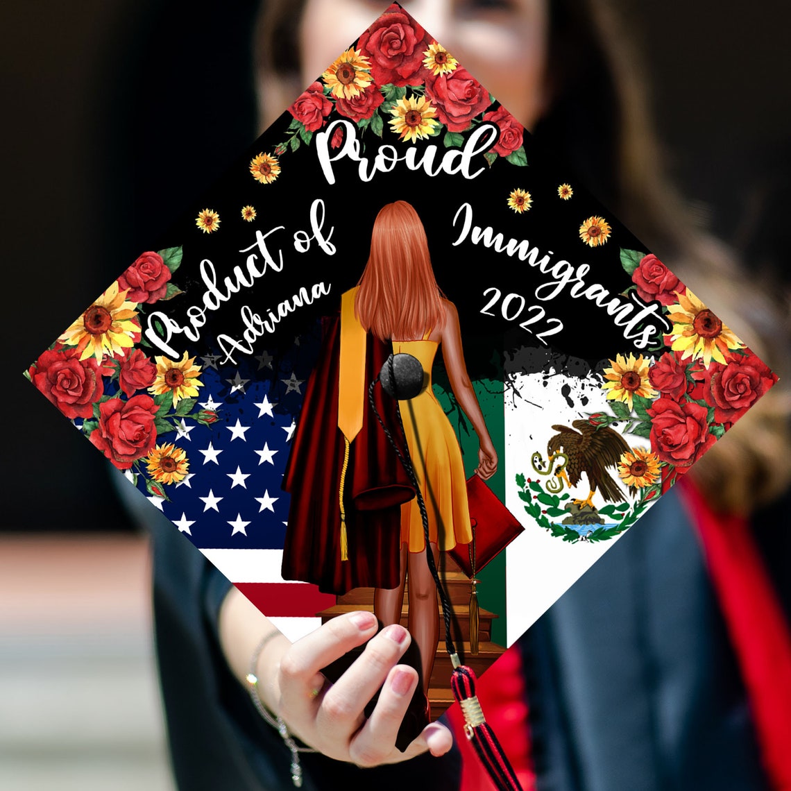 Proud Product of Immigrants Printed Grad Cap Topper Mexican - Etsy