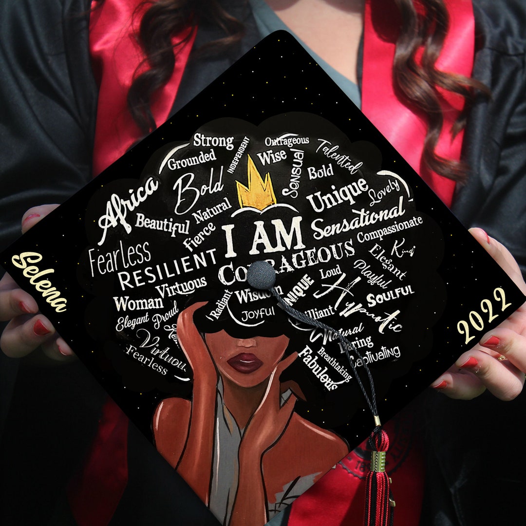 I Am Courageous Strong Unique Girl Graduation Cap Topper - Etsy