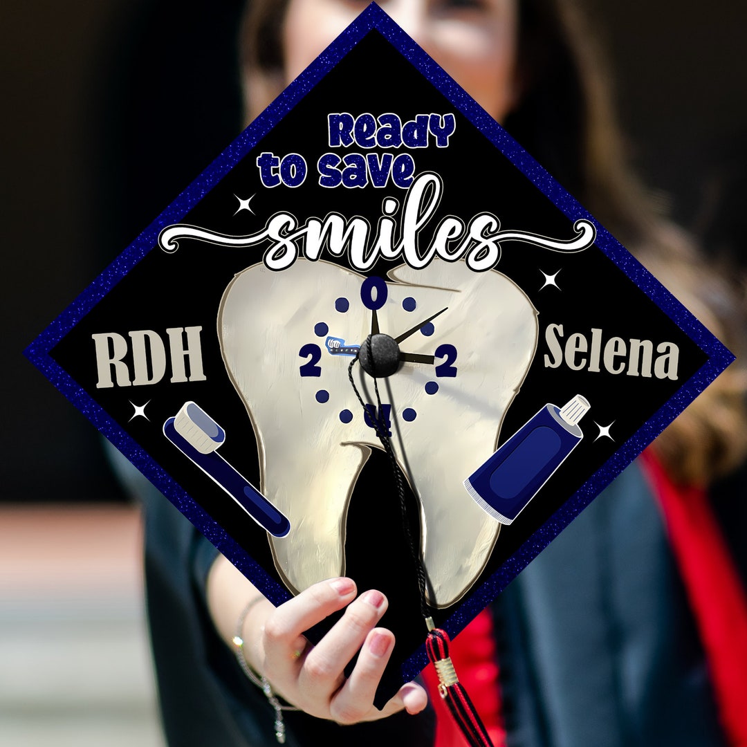 Personalized Dental Hygienist Graduation Cap, Custom RDH Grad Cap ...
