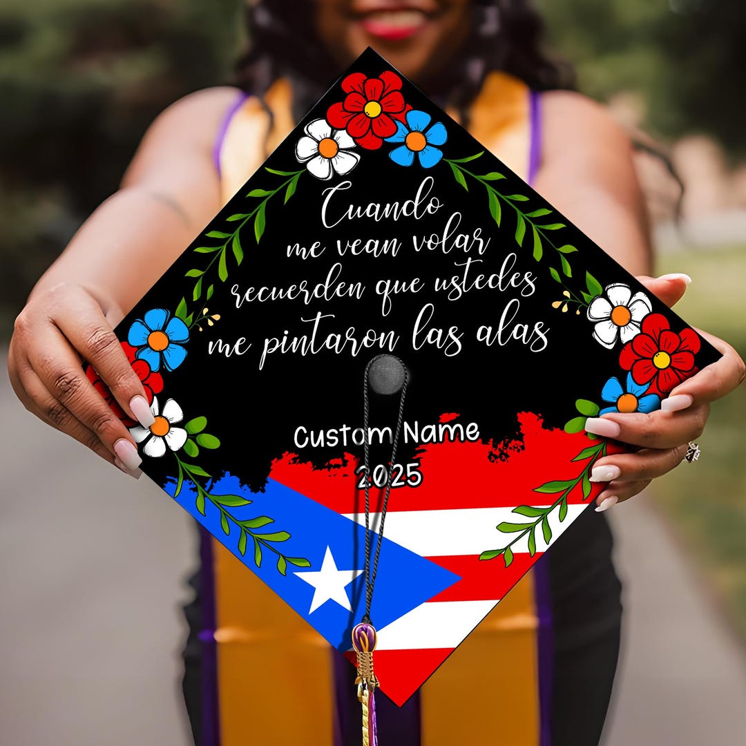 Personalized Latin Graduation Cap Topper, Puerto Rico Grad Cap to Honor ...
