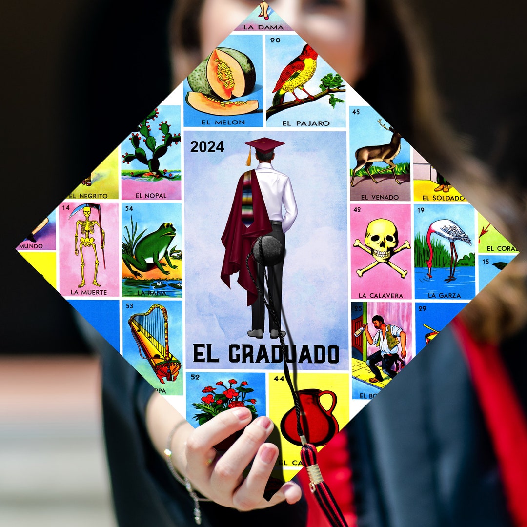 Personalized El Graduado Loteria Card Printed Grad Cap Topper, Custom ...