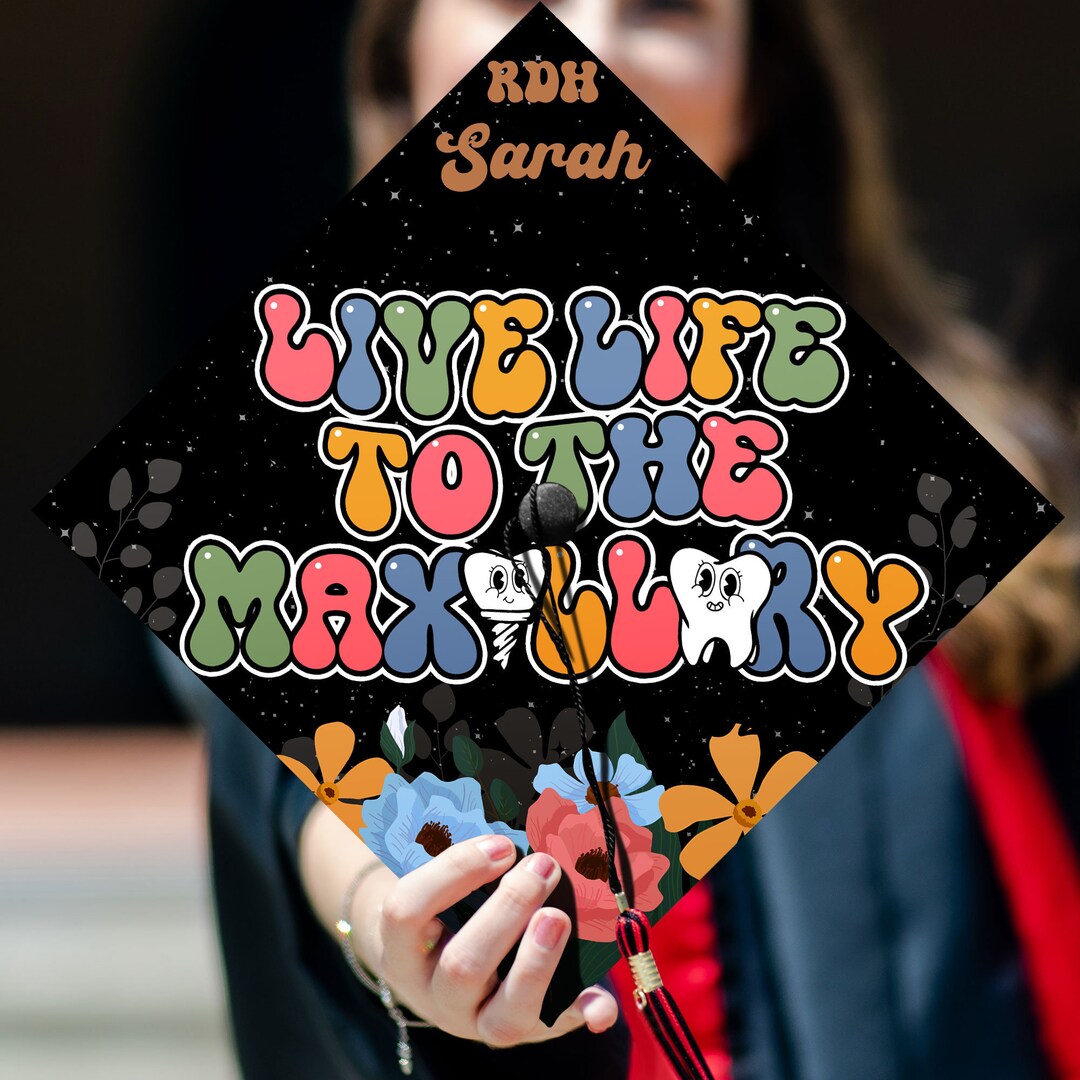 Personalized Dental Hygienist Graduation Cap, Custom RDH Grad Cap ...